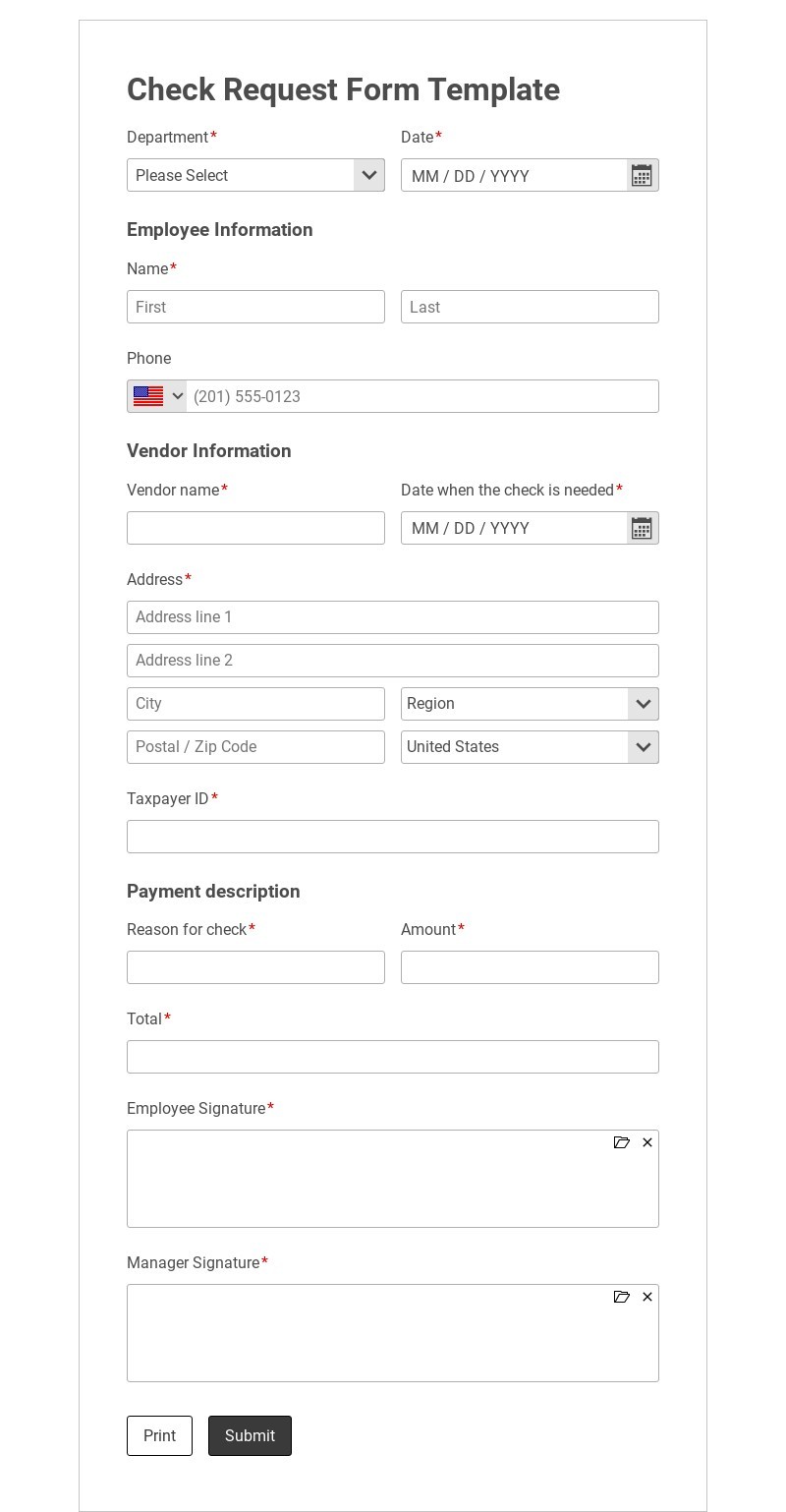 Product Request Forms
